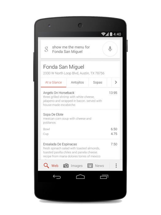 Google agrega menús de restaurantes a sus resultados - PinchToZoom ...